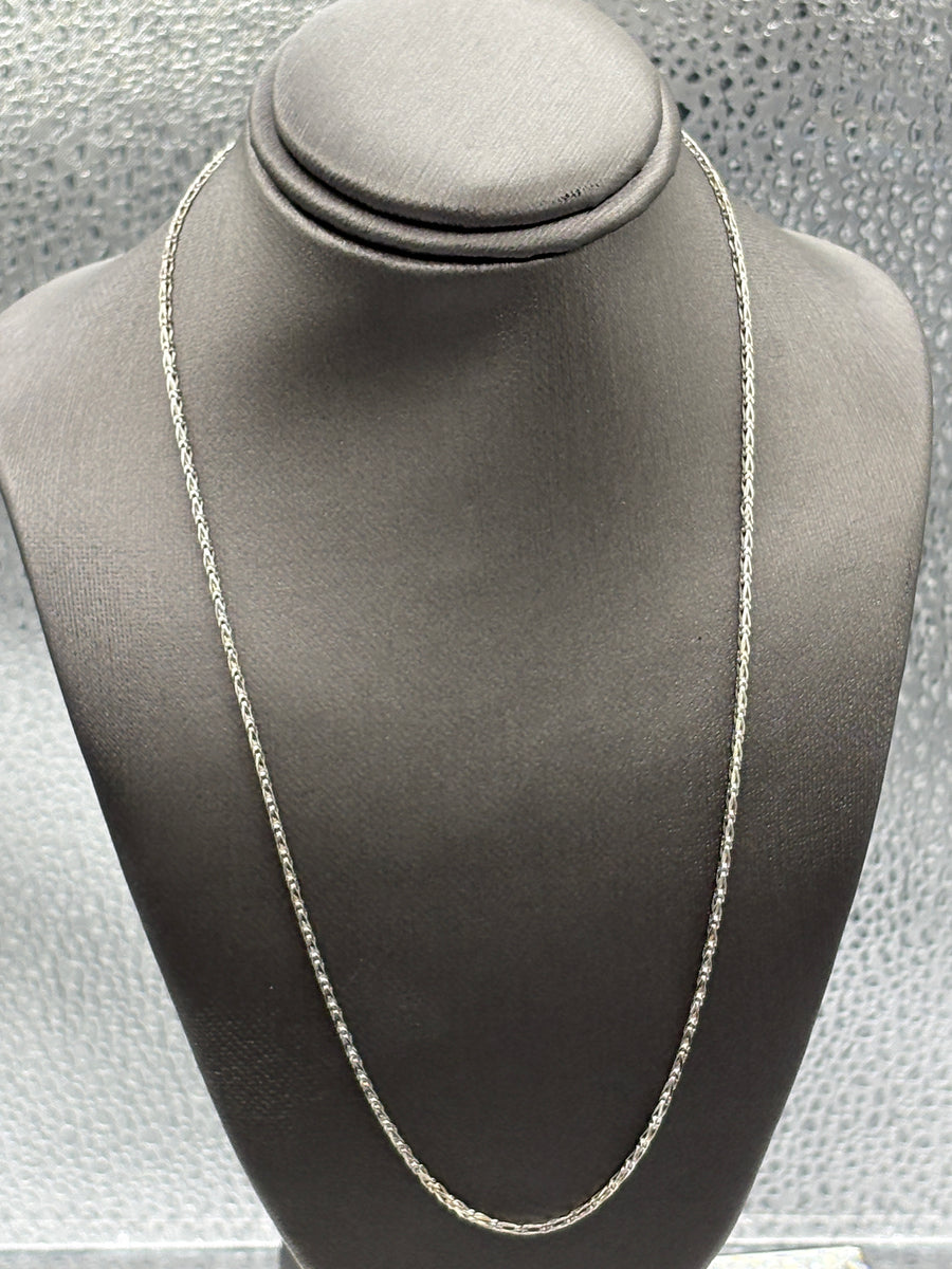 14 Karat White Gold Ladies Twisted Cable Link Chain – Philadelphia Gold ...